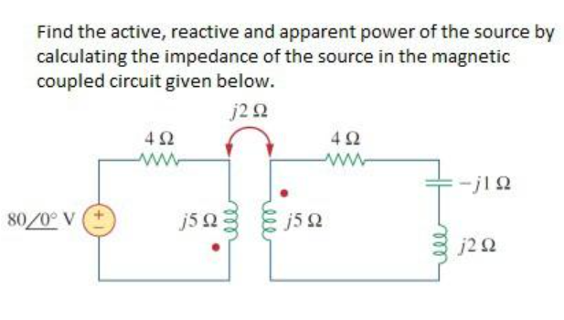 Solved Find the active, reactive and apparent power of the | Chegg.com