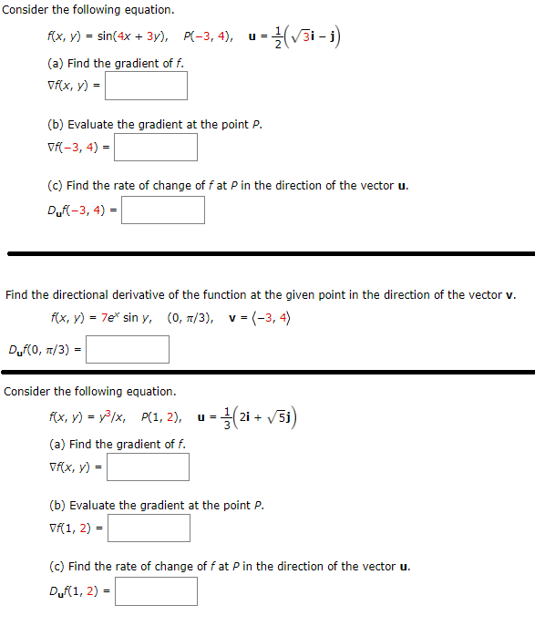 Solved Consider the following equation. the gradient of f | Chegg.com