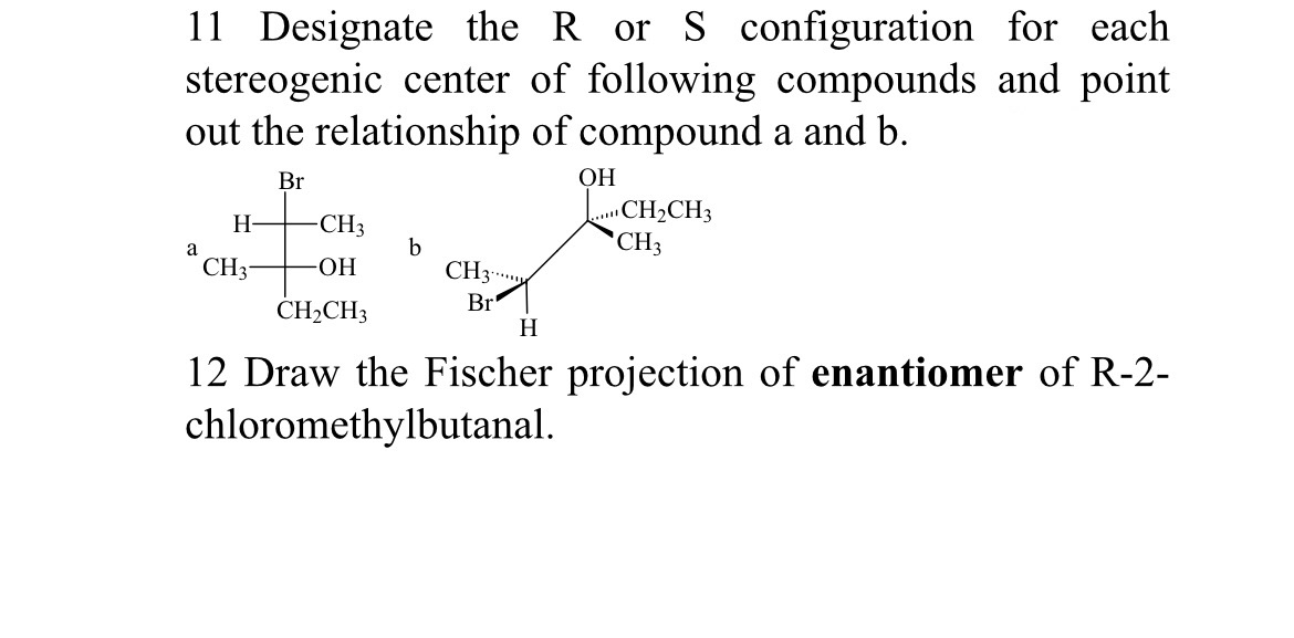 Solved 11 Designate the R or S configuration for each | Chegg.com