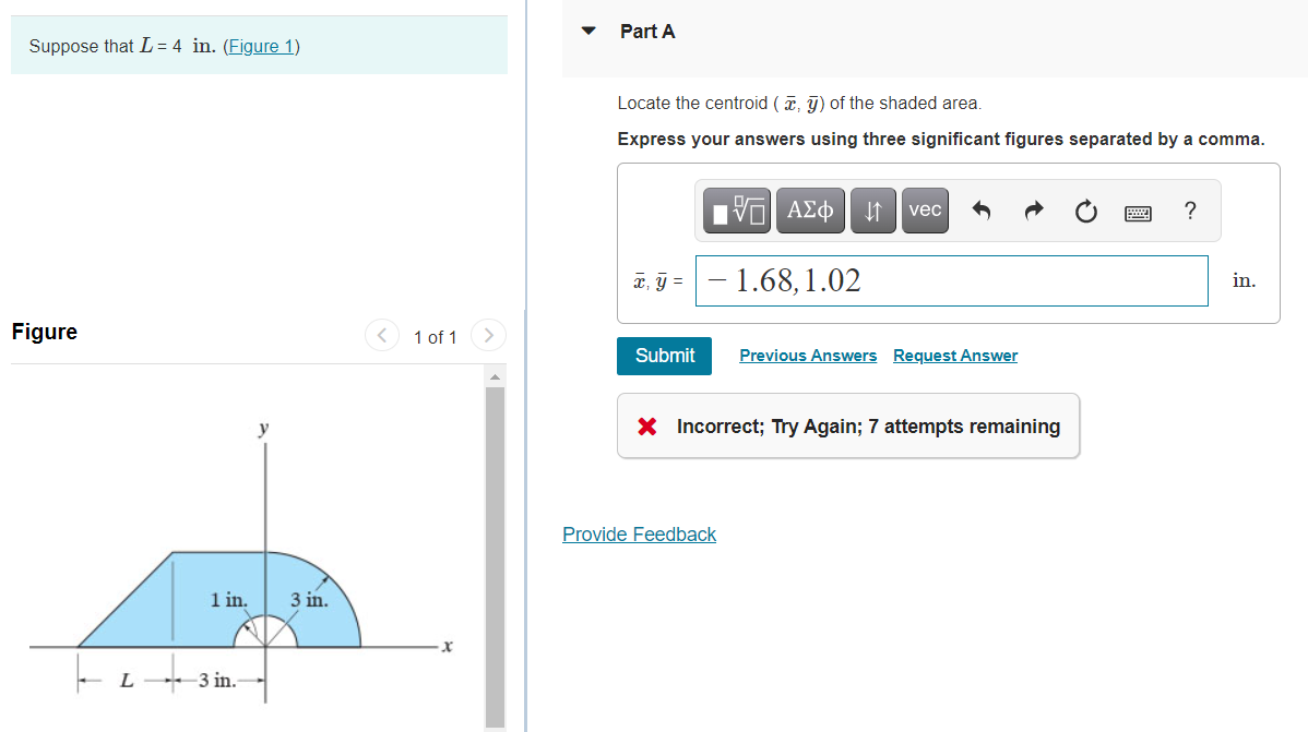 Solved Part A Suppose That L = 4 In. (figure 1) Locate The 