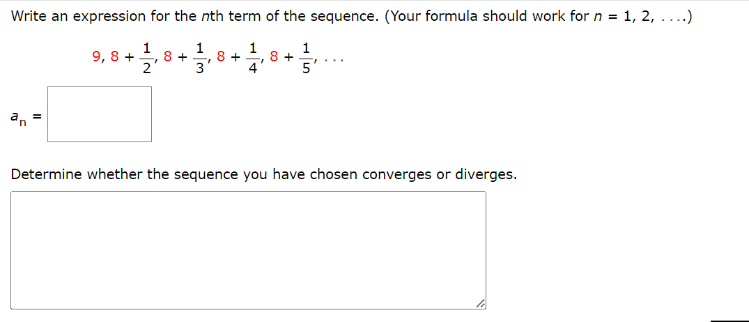 Solved Write an expression for the nth term of the sequence. | Chegg.com