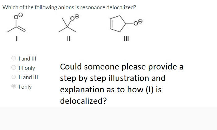 Solved Which of the following anions is resonance | Chegg.com
