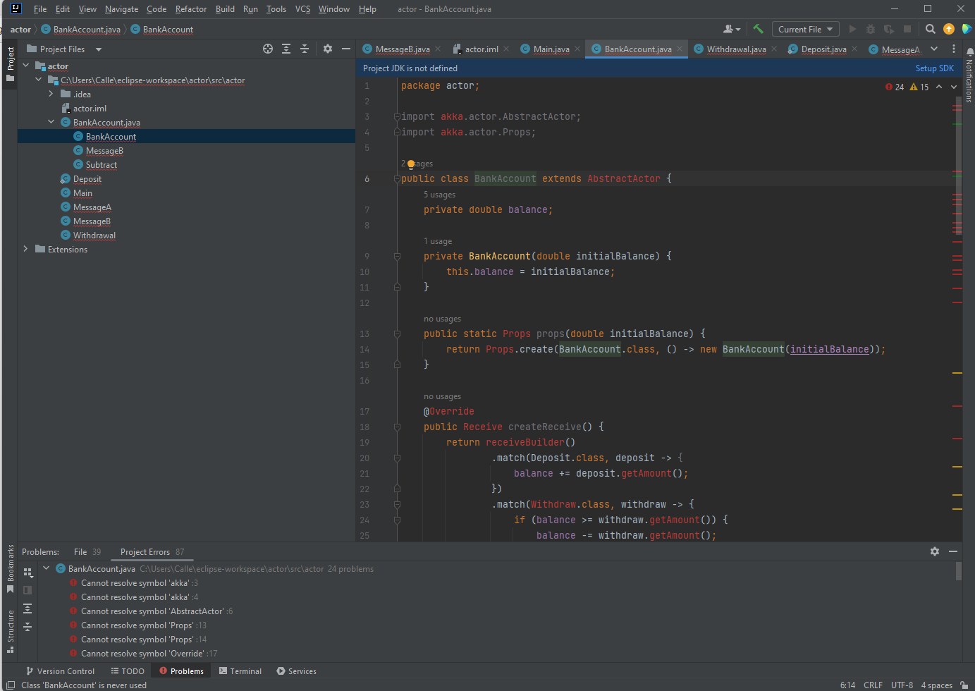 Solved package actor; import | Chegg.com