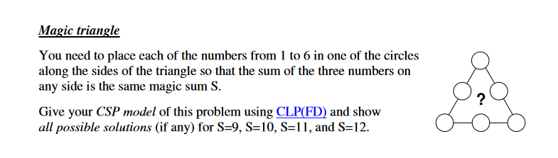 Solved Magic triangle You need to place each of the numbers | Chegg.com