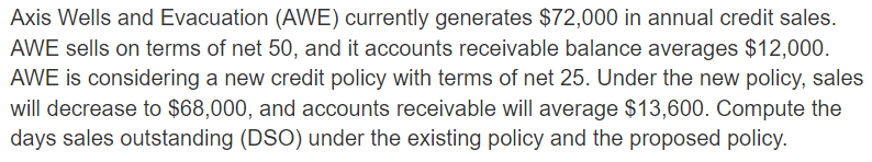 Solved Axis Wells and Evacuation (AWE) currently generates | Chegg.com
