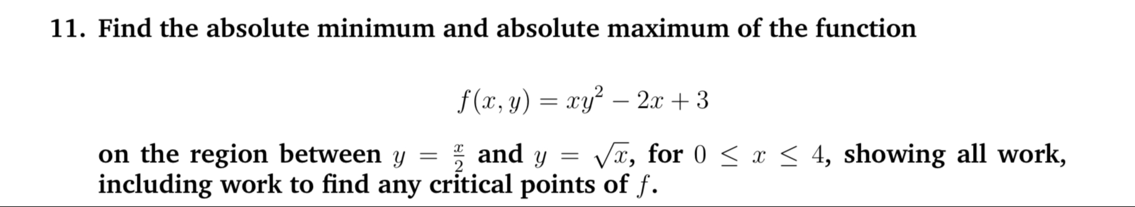 Solved Find the absolute ﻿minimum and absolute ﻿maximum of | Chegg.com