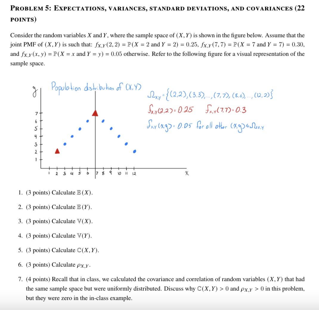 Solved Problem 5: EXPECTATIONS, VARIANCES, STANDARD | Chegg.com