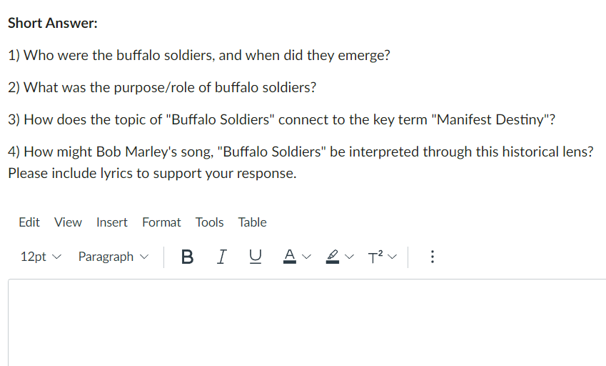Solved Short Answer: 1) Who were the buffalo soldiers, and | Chegg.com