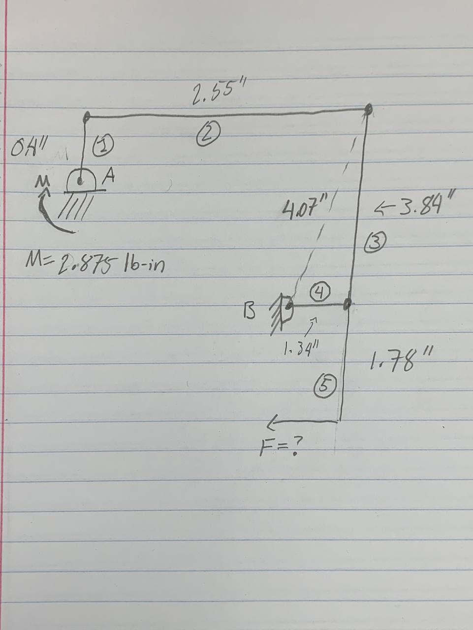 Solved A and B are pinned connections. Moment M = 2.875 | Chegg.com