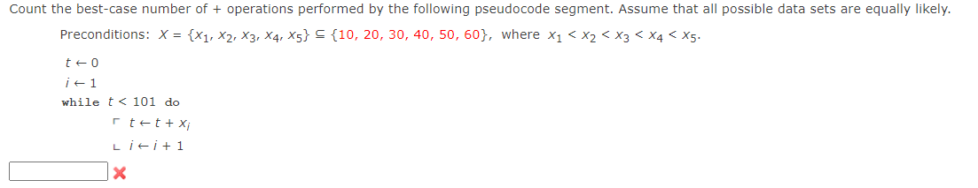 Solved Count the best-case number of + operations performed | Chegg.com