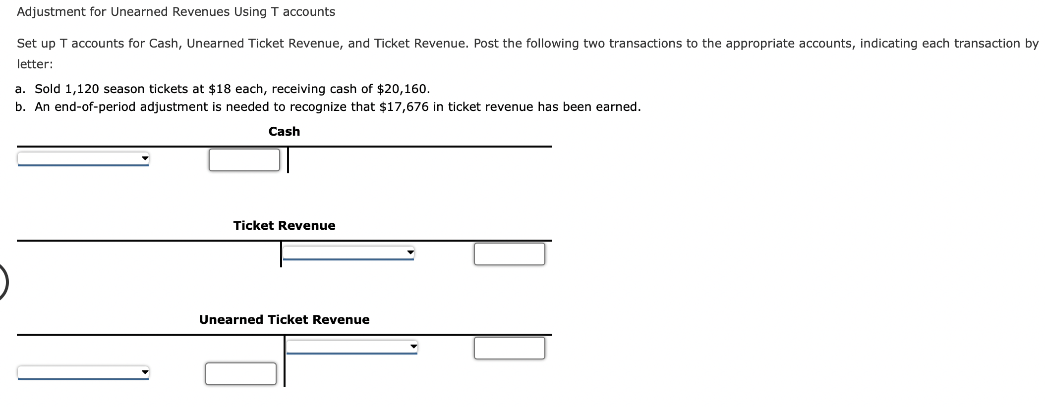 Solved Adjustment for Unearned Revenues Using T accounts Set | Chegg.com