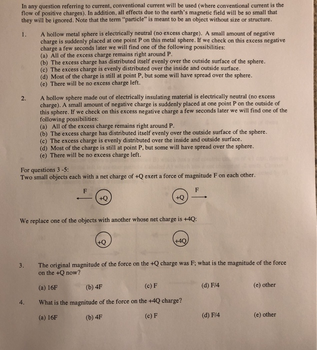 Solved In any question referring to current, conventional | Chegg.com