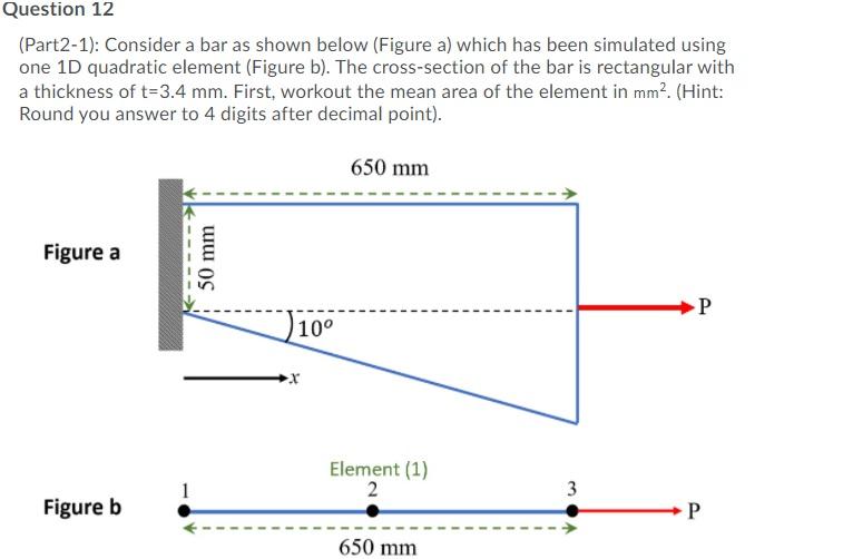 Solved Question 12 (Part2-1): Consider a bar as shown below | Chegg.com