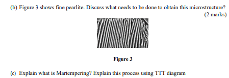 Solved (b) Figure 3 shows fine pearlite. Discuss what needs | Chegg.com