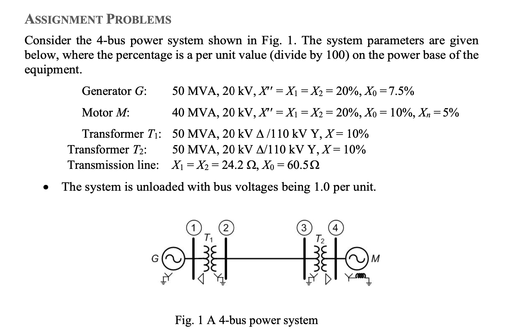 Solved Assignment Problems Consider the 4-bus power system | Chegg.com