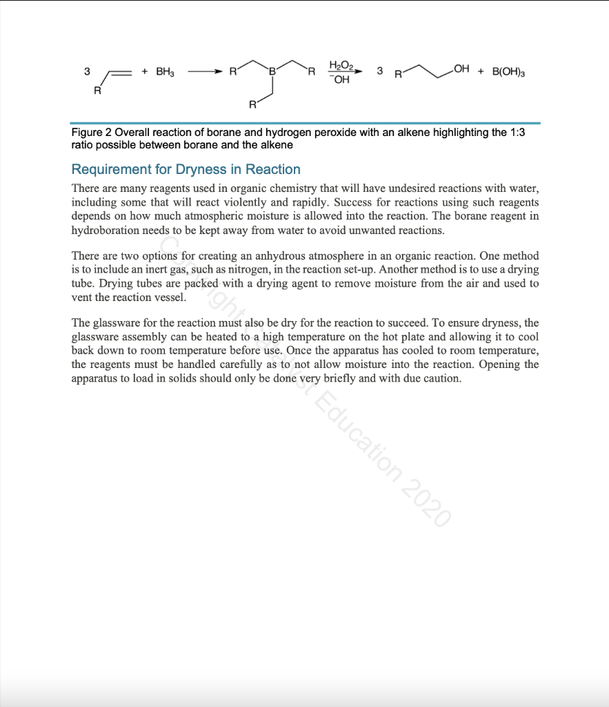 Solved Week 12 Data and Report Submission - Hydroboration | Chegg.com