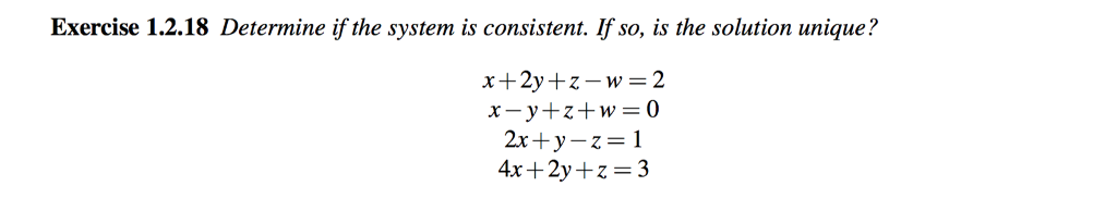 Solved Exercise 1.2.18 Determine if the system is | Chegg.com