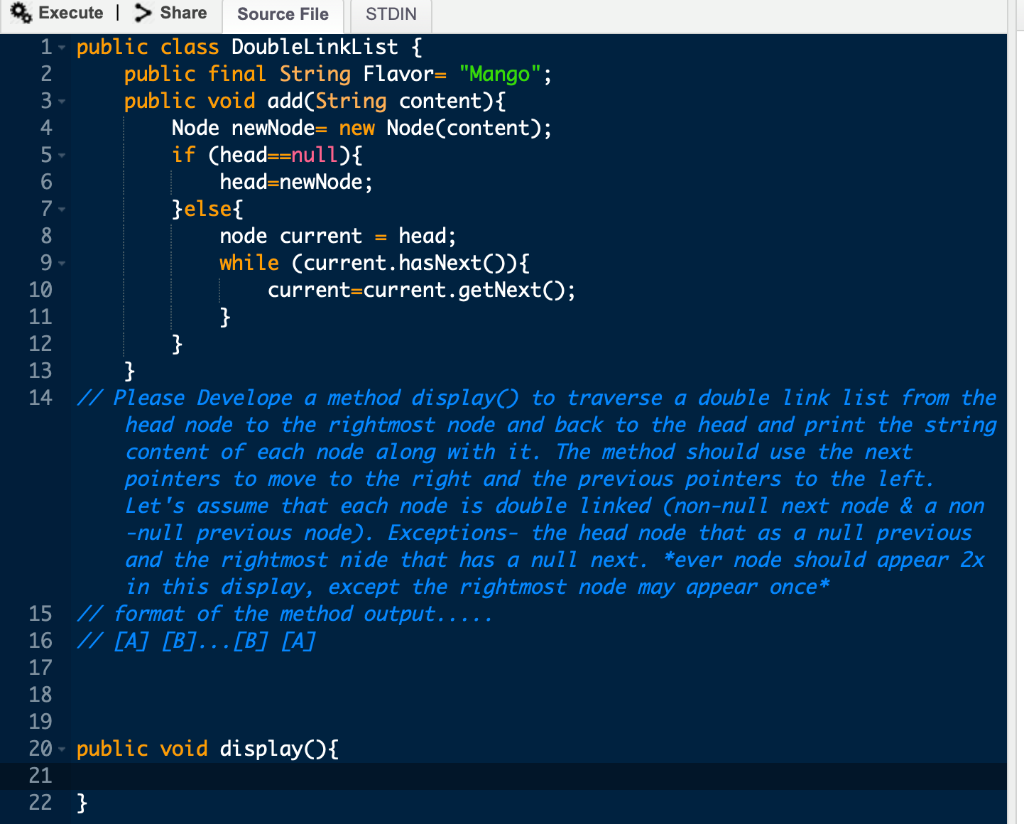 Solved 0. Execute > Share Source File STDIN 1- public class | Chegg.com