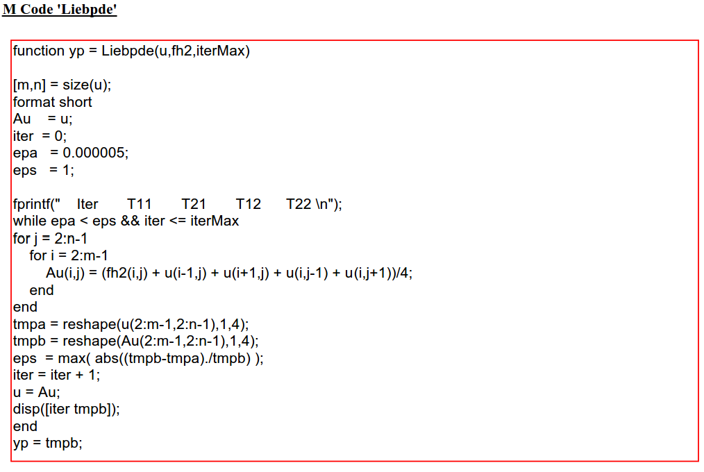 Solved You may use the MATLAB m code "Liebpde.m" and | Chegg.com