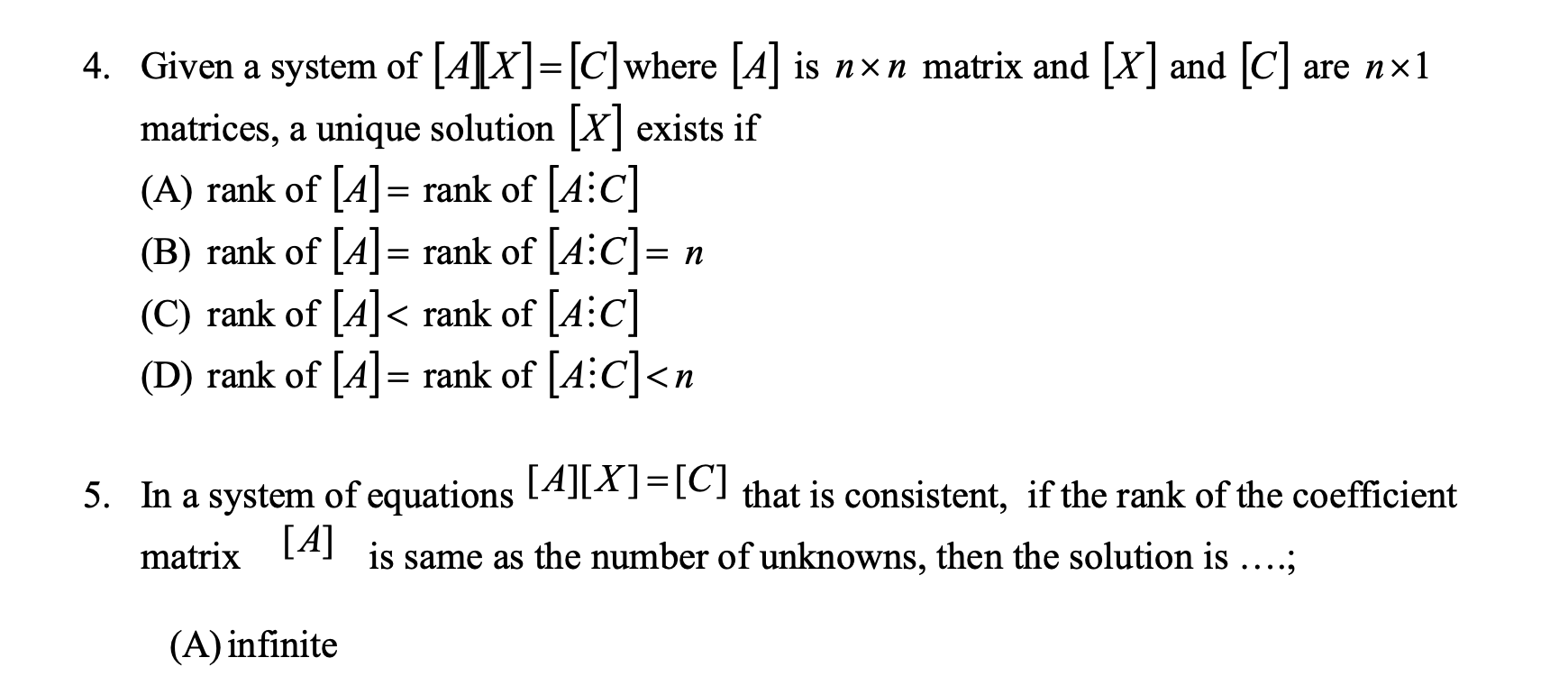 Solved Multiple-Choice Test Background 1. A 3x4 matrix can | Chegg.com