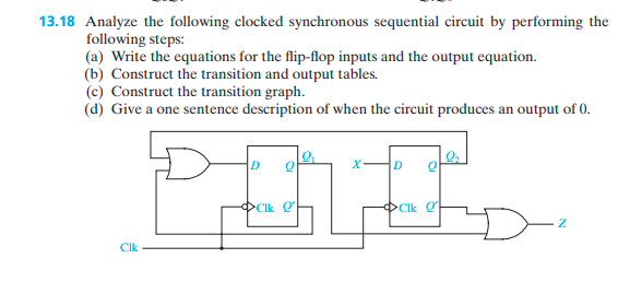 Solved 13.18 Analyze the following clocked synchronous | Chegg.com