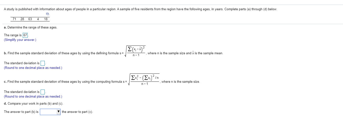 Solved A study is published with information about ages of | Chegg.com