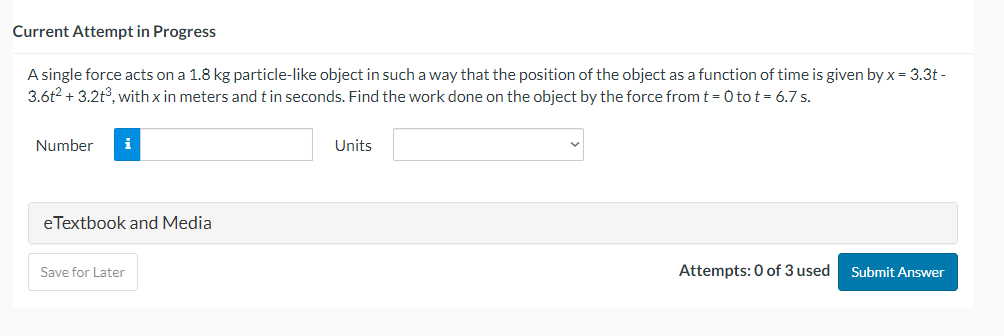 Solved A single force acts on a 1.8 kg particle-like object | Chegg.com