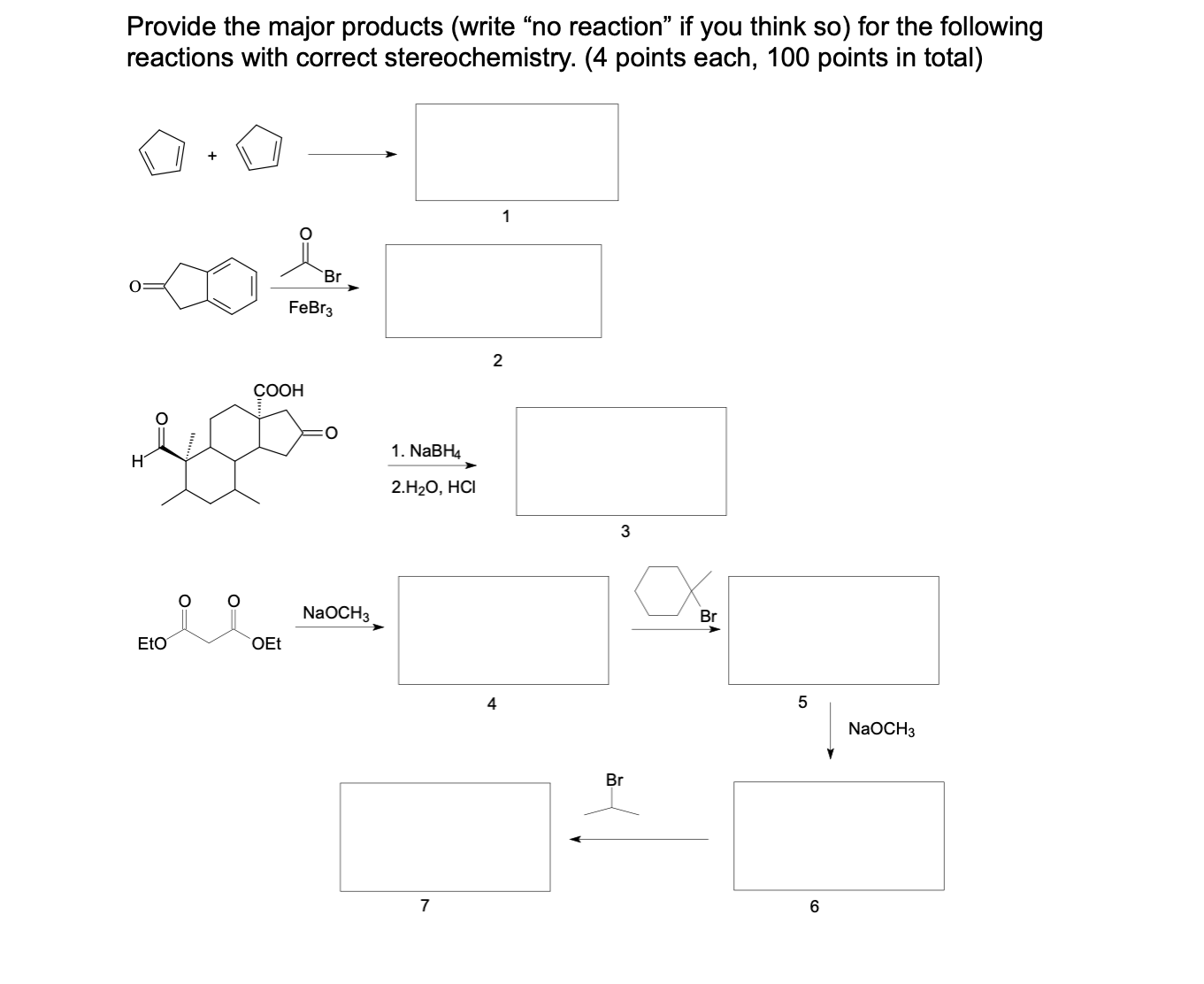 Solved Provide the major products (write "no reaction" if | Chegg.com