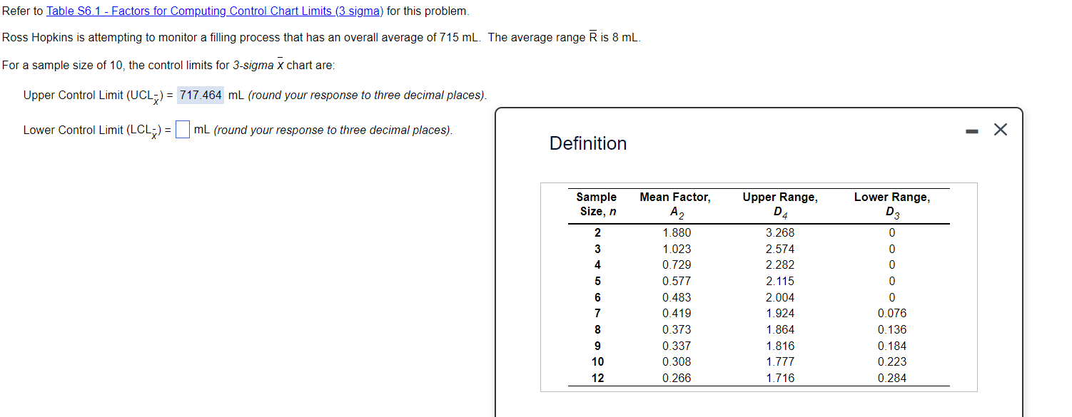 Solved Ross Hopkins is attempting to monitor a filling | Chegg.com