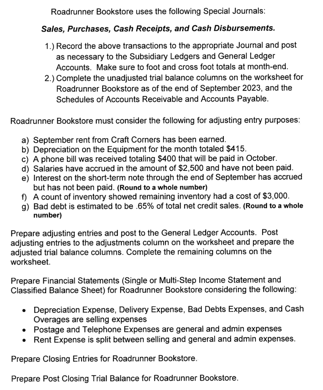 Solved Roadrunner Bookstore uses the perpetual inventory | Chegg.com