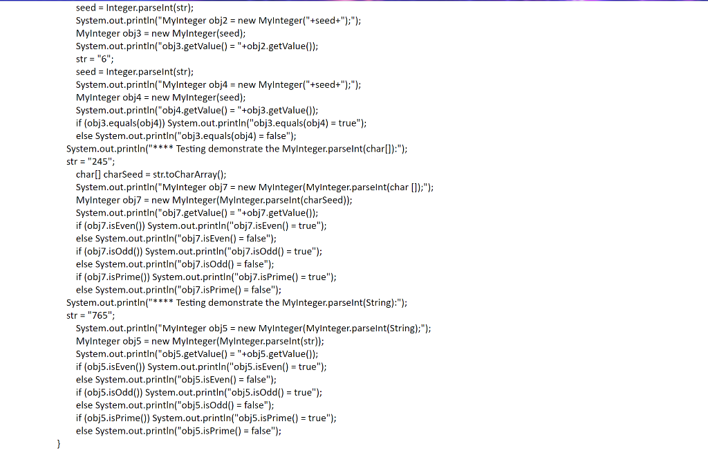 Solved Need Help With This Asap (The MyInteger class) Design | Chegg.com