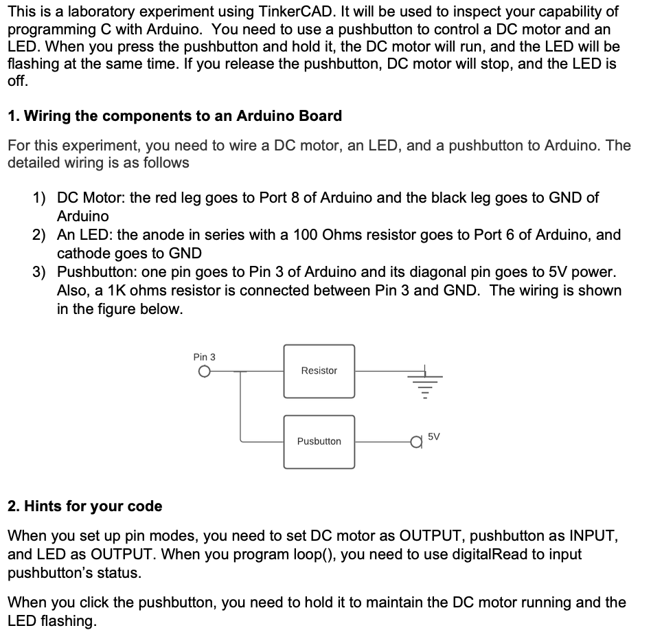 Solved This is a laboratory experiment using TinkerCAD. It | Chegg.com