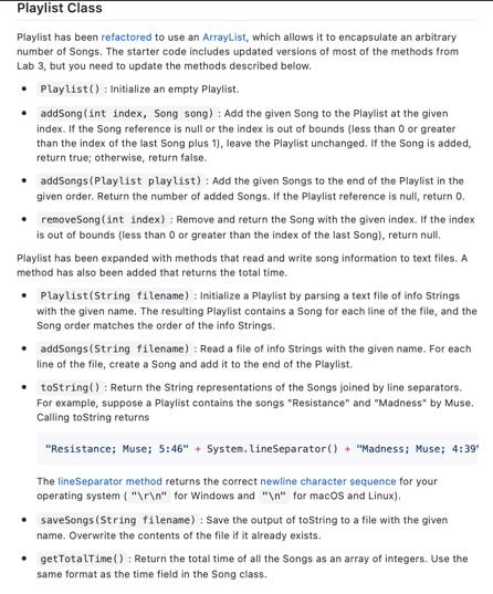 Solved 11 11 Song -title: String -artist: String -time: | Chegg.com