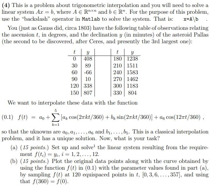 (4) This is a problem about trigonometric | Chegg.com
