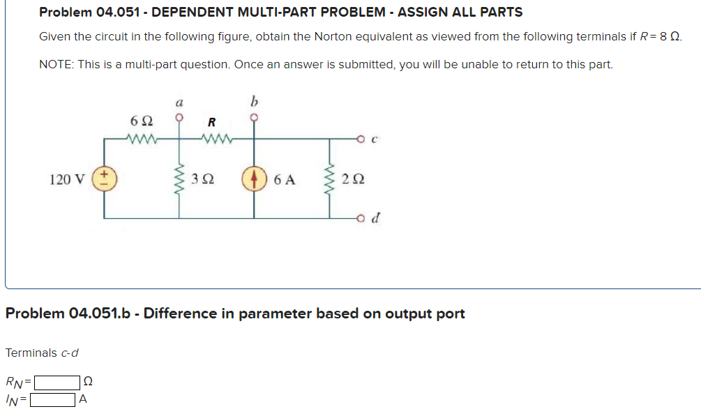 Solved Problem 04.051 - DEPENDENT MULTI-PART PROBLEM - | Chegg.com
