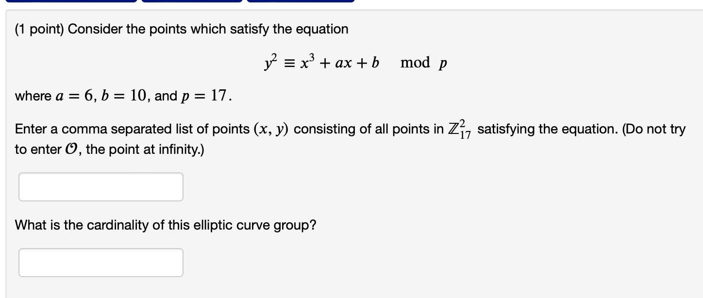 Solved (1 point) Consider the points which satisfy the | Chegg.com