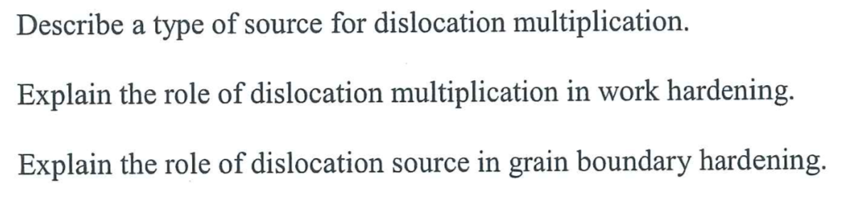 Solved Describe a type of source for dislocation | Chegg.com