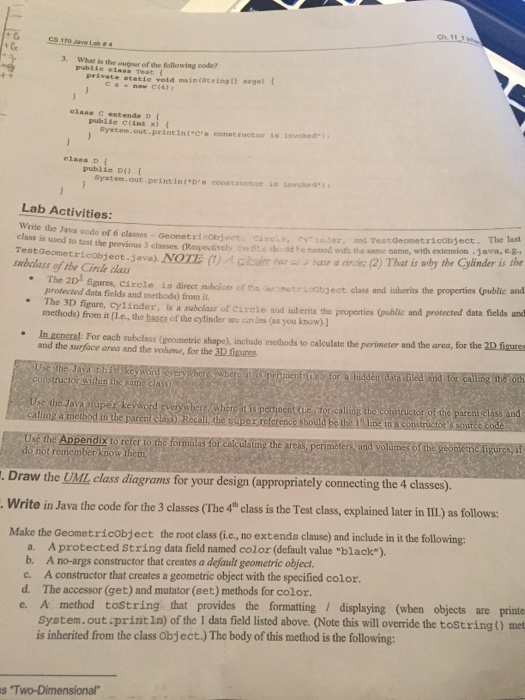 Solved Inheritance And Polimerphism Write The Java Code Of 6