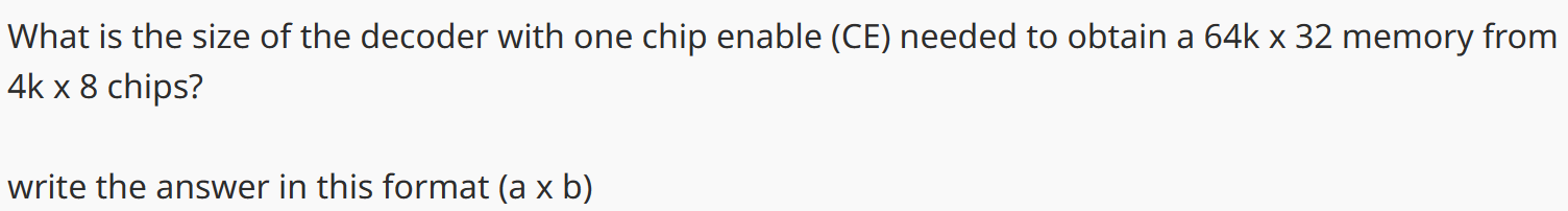 Solved How many address lines are required for a 1M×16 | Chegg.com