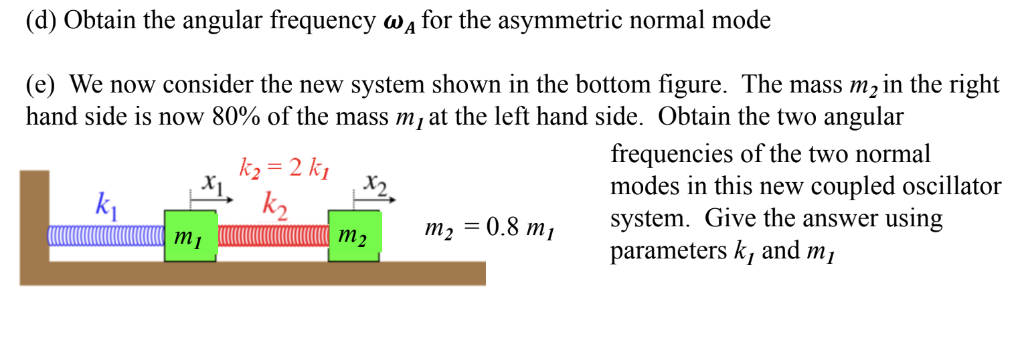 Solved Problem 2: Single and Coupled harmonic oscillator(s) | Chegg.com