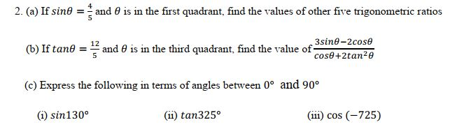 Solved 2. (a) If sine = and is in the first quadrant, find | Chegg.com