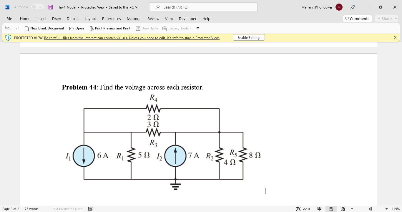 Solved Problem 44: Find the voltage across each resistor. | Chegg.com