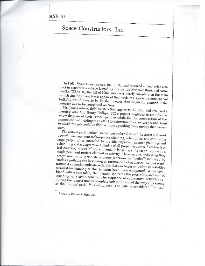 ASE 10 Space Constructors, Inc. In 1961, Space | Chegg.com