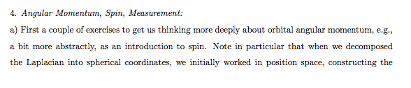 Solved 4. Angular Momentum, Spin, Measurement: a) First a | Chegg.com