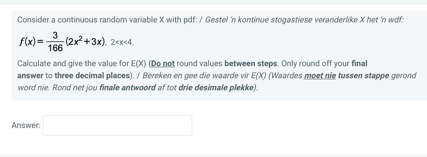 Solved Consider a continuous random variable X with pdf: / | Chegg.com
