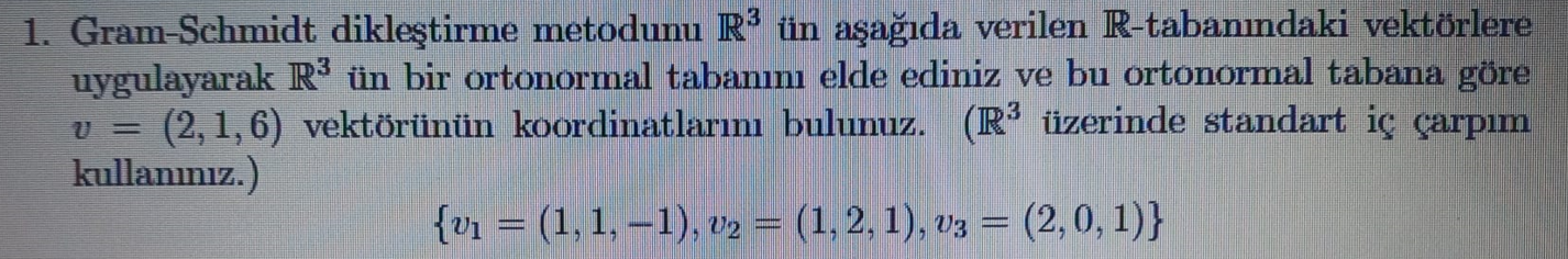 Obtain an orthonormal basis of R^3 by applying the | Chegg.com