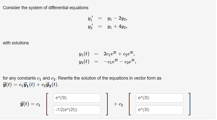 Solved Consider the system of differential equations y! = y1 | Chegg.com