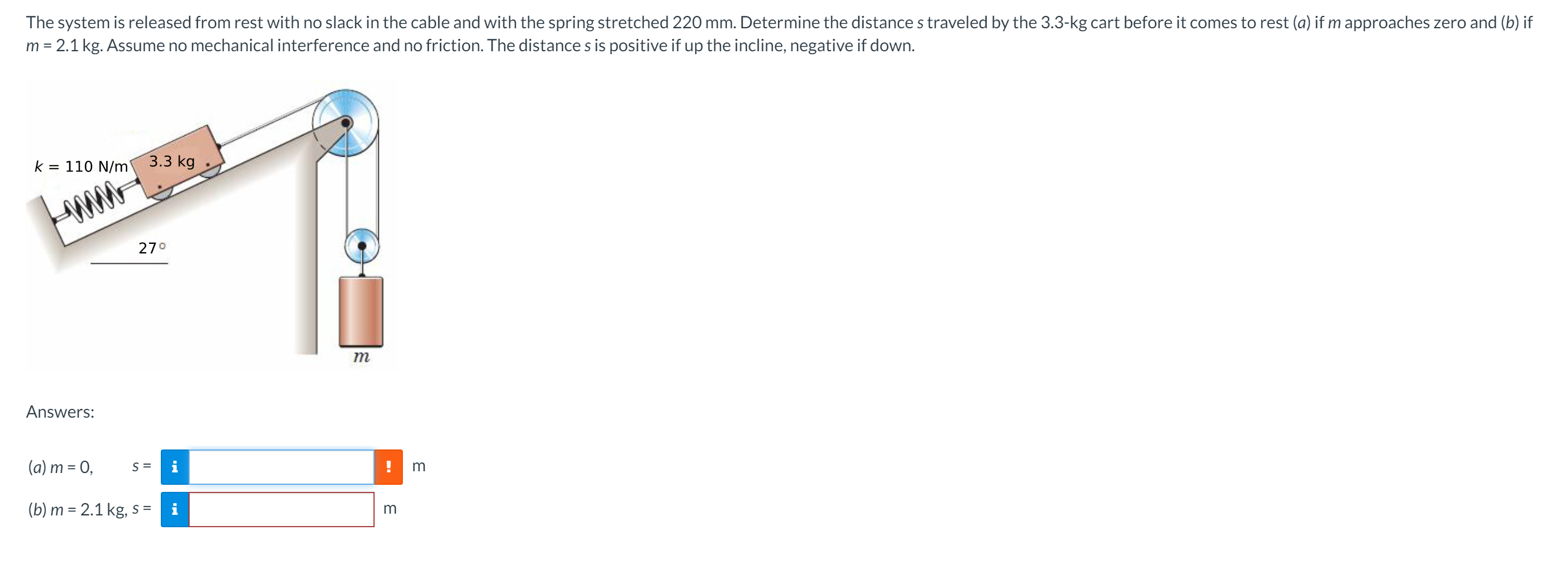 Solved The system is released from rest with no slack in the | Chegg.com
