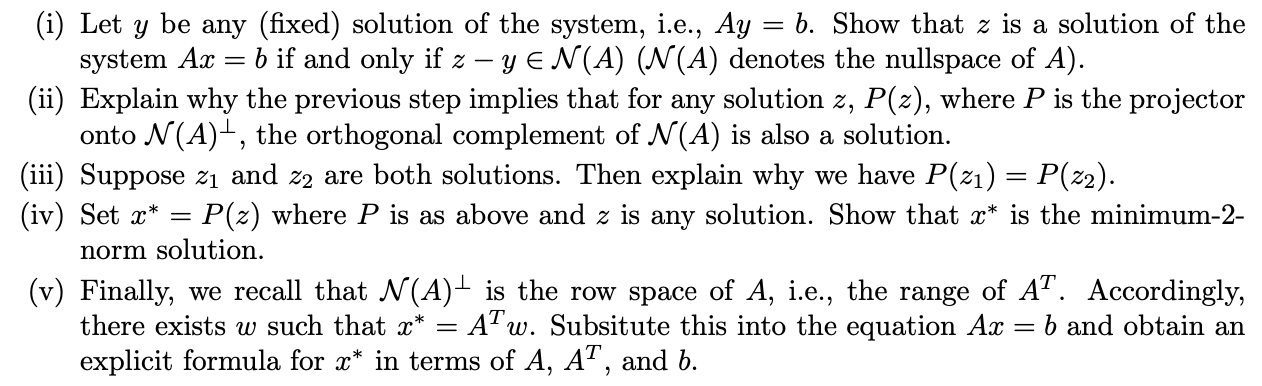 Solved Consider overdetermined systems Ax = b where A is m × | Chegg.com