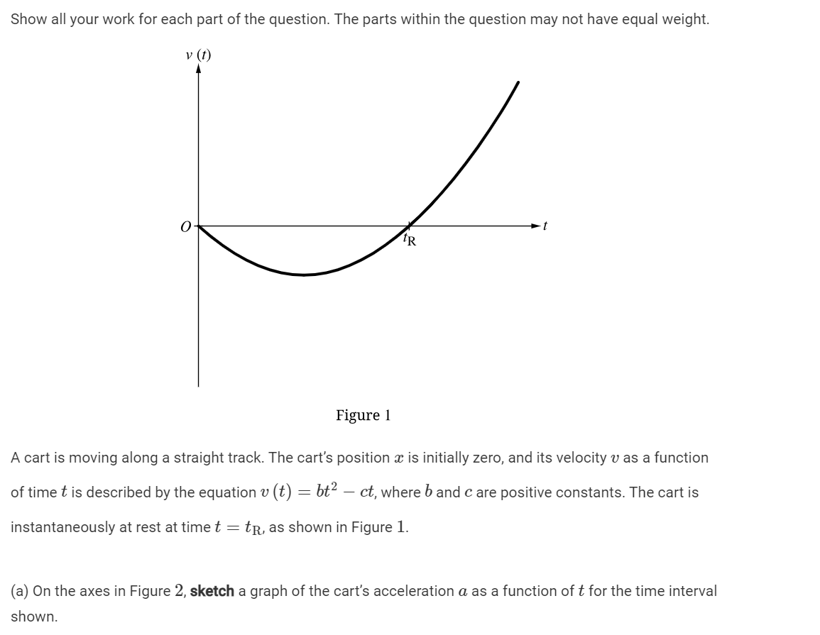 Solved Show all your work for each part of the question. The | Chegg.com